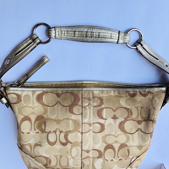 Coach | Bags | Coach Signature Boho Shoulder Leather Beige Bag | Poshmark